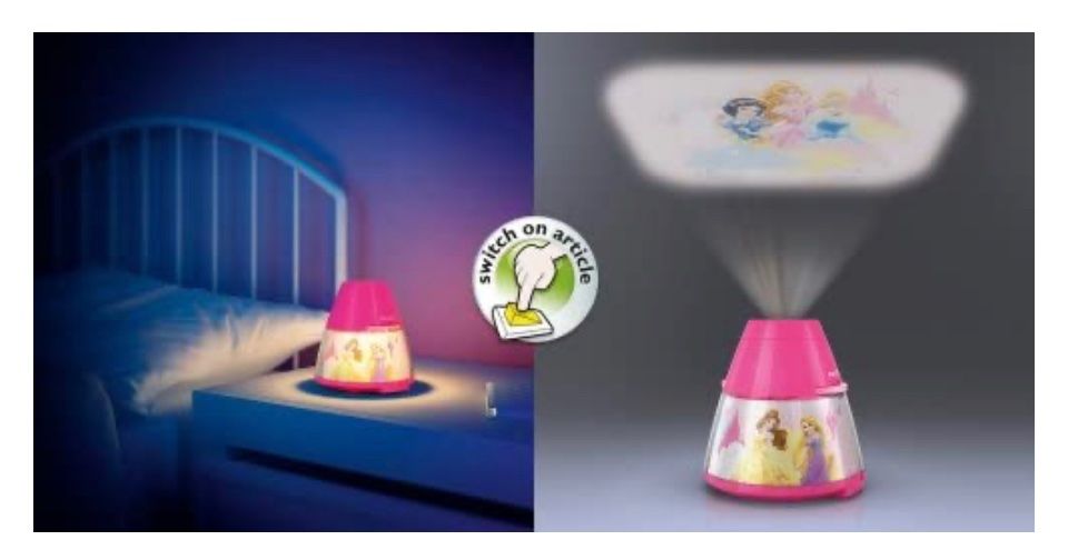Philips Disney LED Projektor Tischleuchte Princess, rosa (Gebraucht) in ...