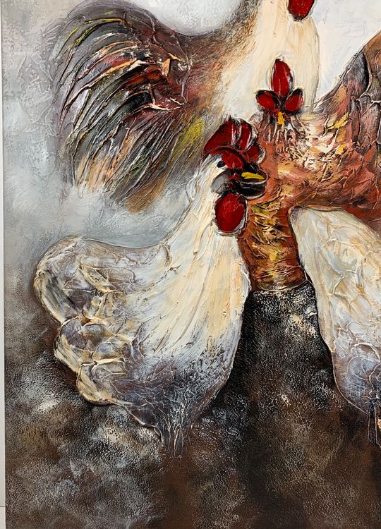 Ola grosses Gemälde mit Hühner/Zertifikat | Kaufen auf Ricardo