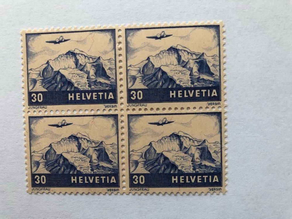 Schweiz 1941 Flugpost 4er Block Serie F 27-34 (Neu (gemäss Beschreibung)) in Bad Zurzach für CHF ...