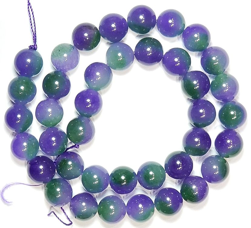 1 Strang echte 1A multicolor Jade Perlen 10 mm (Neu (gemäss ...