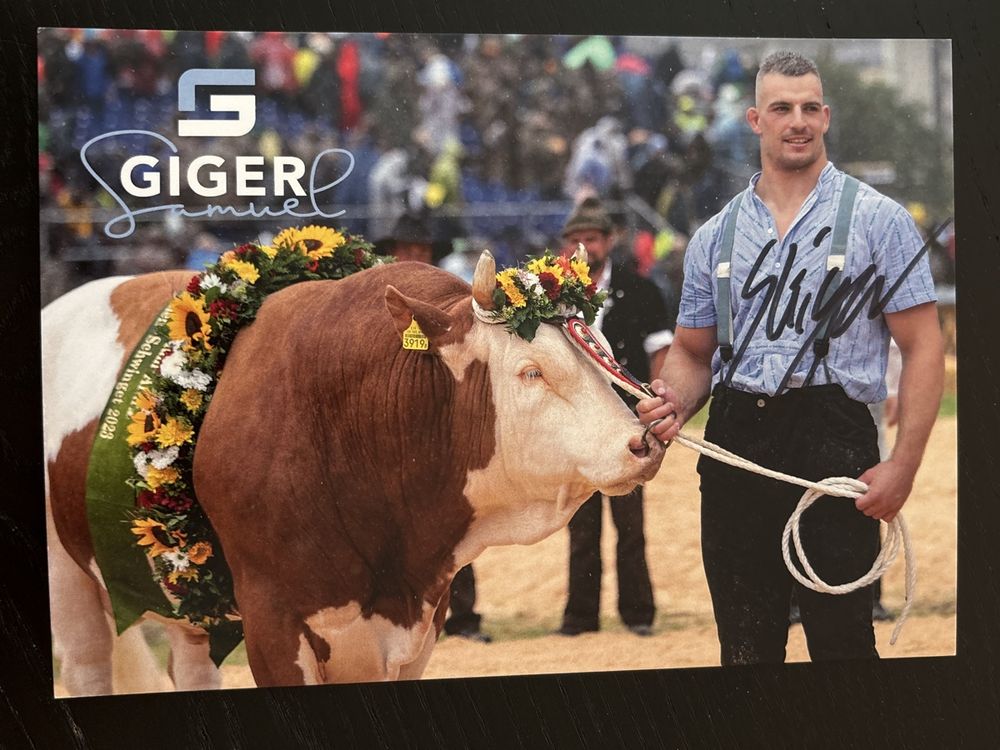 Original Autogrammkarte Samuel Giger, Schwinger 2023! (Neu (gemäss ...