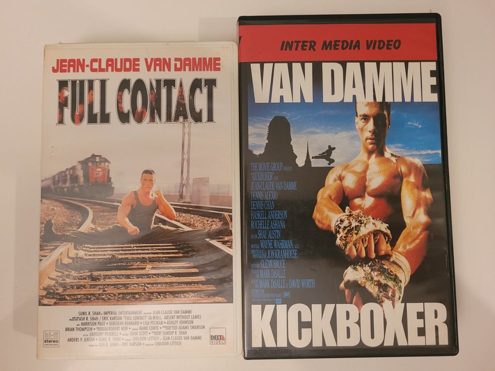 Lot de 2 VHS Jean-Claude Van Damme - Kickboxer, Full contact (D ...