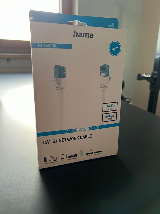 Cat6a Internet Kabel RJ45/Ethernet Cable 10 m 10 Meter hama (Neu ...