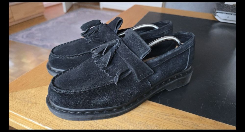 Dr. Martens Adrian Mono Schwarz Wildleder Fransen Schuhe 44 (Neu ...