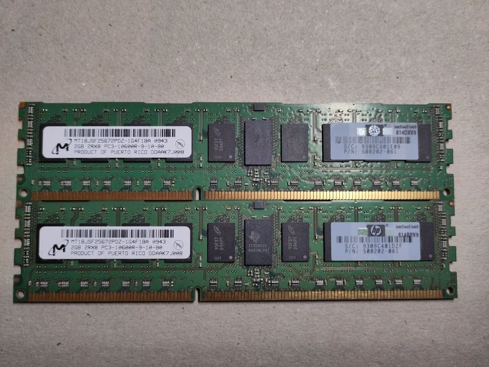 2x 2GB 2Rx8 PC3 - 10600R ECC REG RAM | Kaufen auf Ricardo