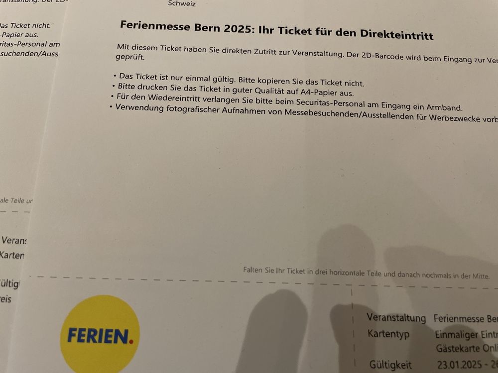 2 Tickets Ferienmesse Bern 2025 | Kaufen auf Ricardo