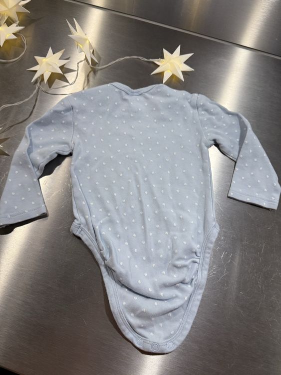 Baby Body Langarm Gr. 74/80 Hellblau mit Herzen 💙 (Gebraucht) in ...