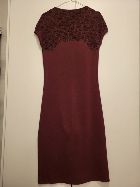 Benetton Damen Kleid, Gr. S – Wolle, bordeauxrot, ärmellos (Gebraucht ...