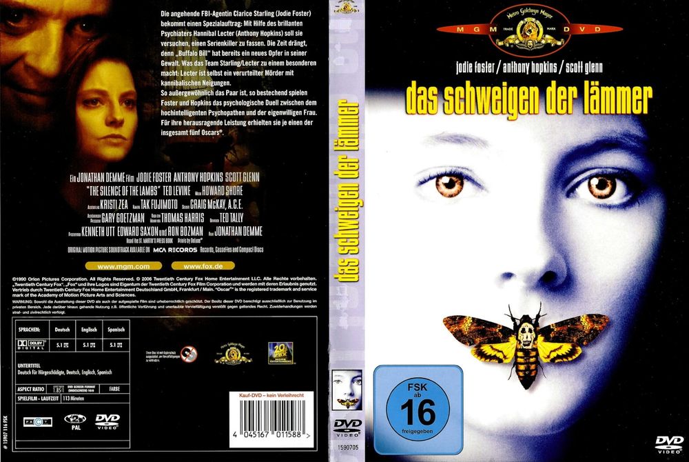 Das Schweigen der Lämmer DVD (Gebraucht) in Hedingen für CHF 4 – mit ...