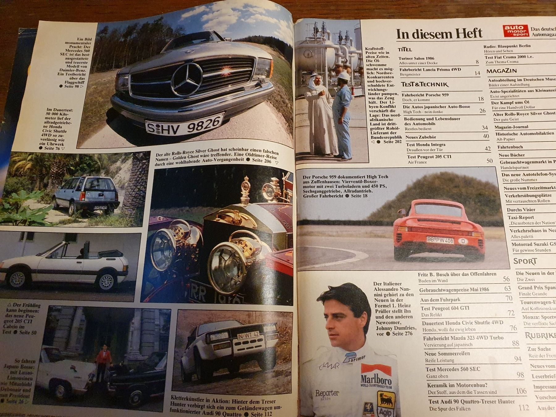 AMS 9/86 Porsche 959 560 SEC 205 CTi 604 Thema Croma 323 xb (Gebraucht ...