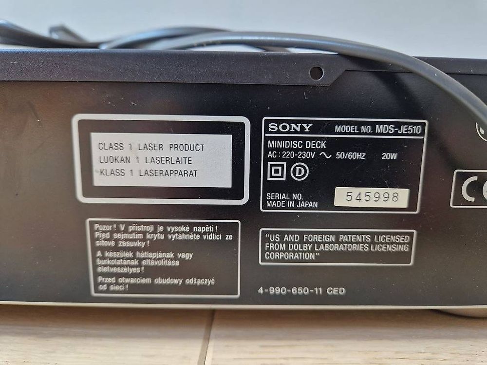 Sony MiniDisc Deck MDS-JE510 und 27 Stück Mini Discs (Gebraucht) in ...