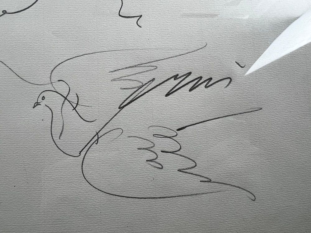 Hans Erni Zeichnung mit Sign. und Widmung 1971 an Franziska. (Gebraucht ...