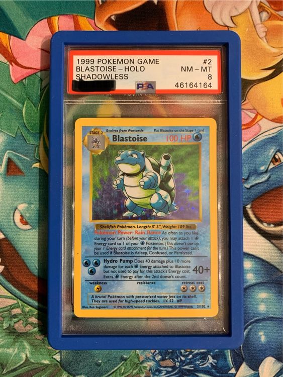 Pokemon card base set Blastoise 002 shadowless PSA 8 (Neuf (Voir ...