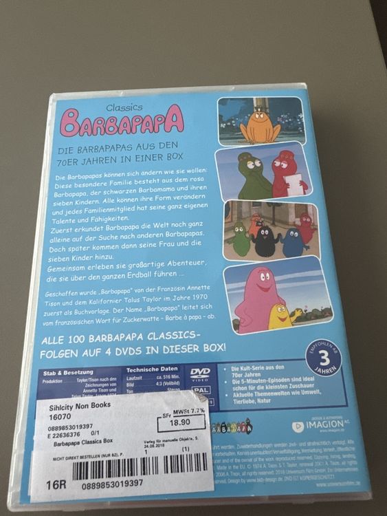 Barbapapa Classics - Die Kult-Serie auf 4 DVDs, Top Zustand (Gebraucht) in Einsiedeln für CHF 1 ...