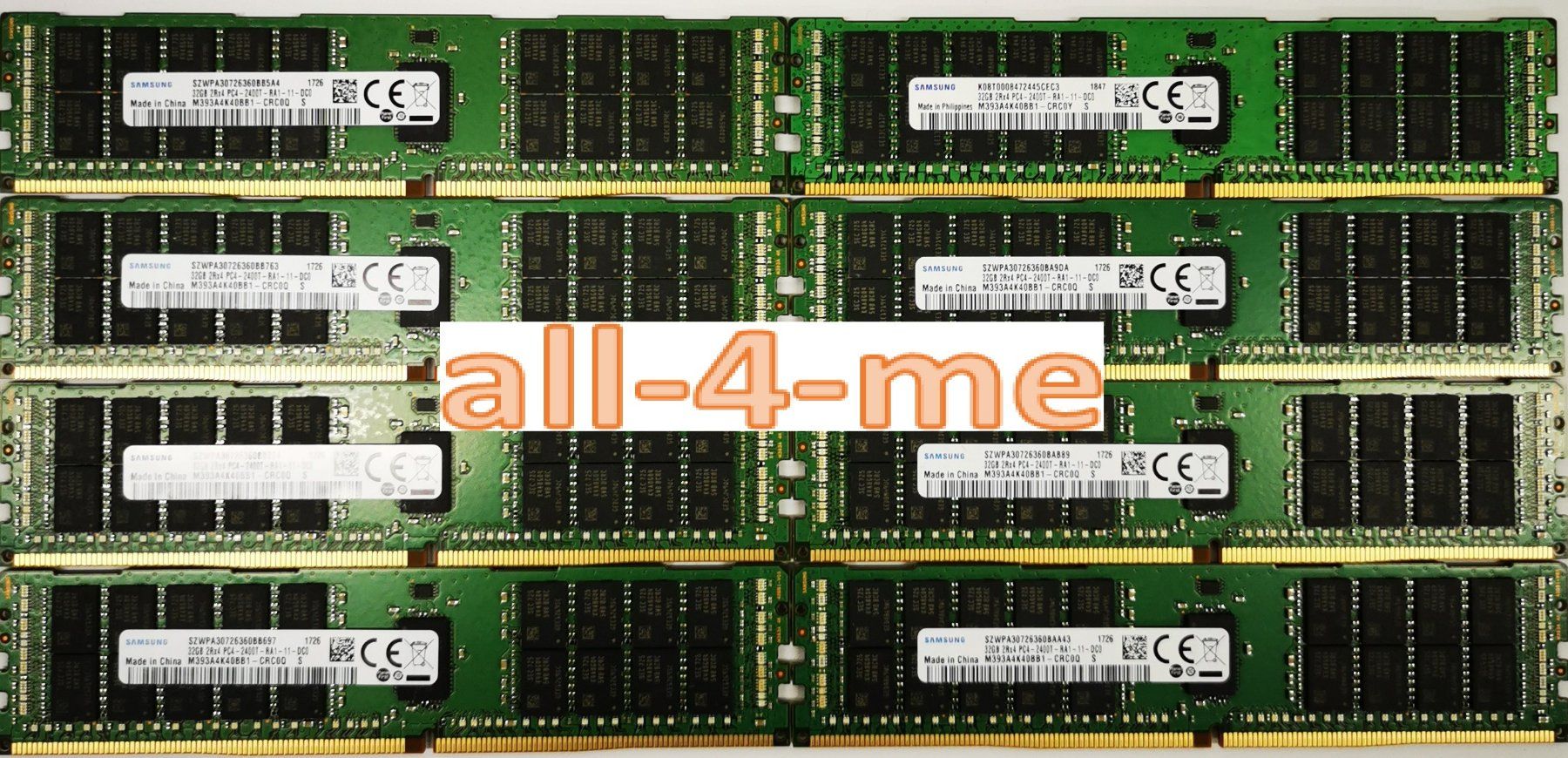 Samsung 256GB 8x32GB PC4-19200R DDR4-2400T 2Rx4 ECC RDIMM (Gebraucht ...