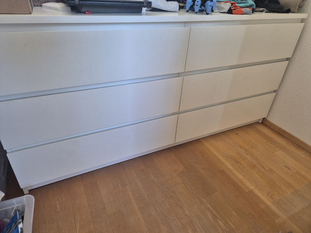 MALM Kommode mit 6 Schubladen, weiß, 160x78 cm | Kaufen auf Ricardo