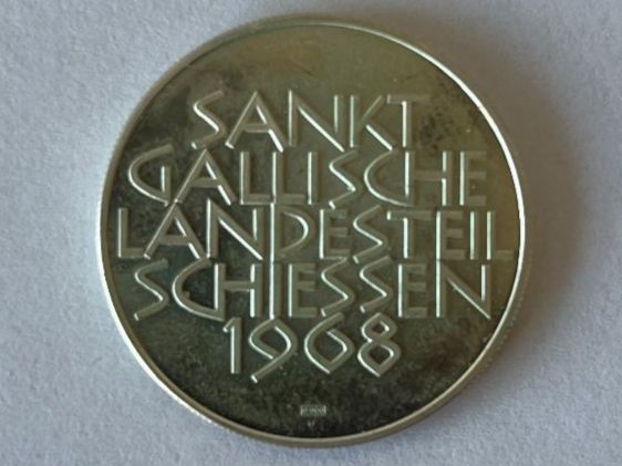 Silbermedaille Sankt Gallische Landesteilschiessen 1968 (Neu (gemäss ...