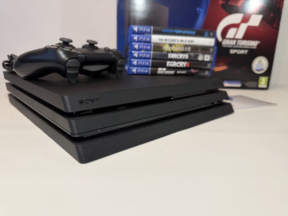 PS4 Pro 1TB CUH-7116B + 6 Spiele + OVP + Controller (Gebraucht) in ...