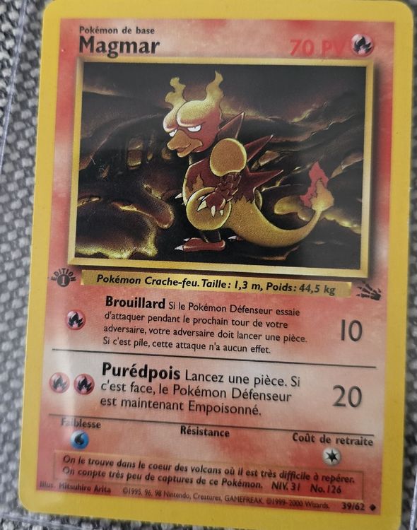 Carte Pokémon Magmar Fossil Premiere édition 39/62 | Kaufen auf Ricardo