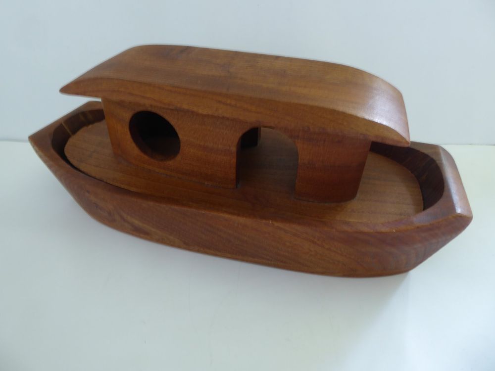 Schöne Arche Noah mit 15 Holztieren, 40cm, ev. Teak Holz (Gebraucht) in ...