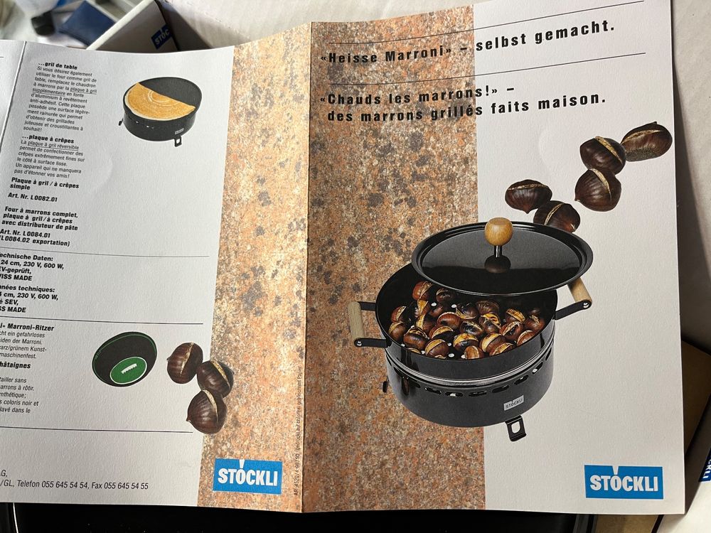 STÖCKLI MARONI-OFEN NEU IN OVP MIT CREPE-EINSATZ (Neu und ...