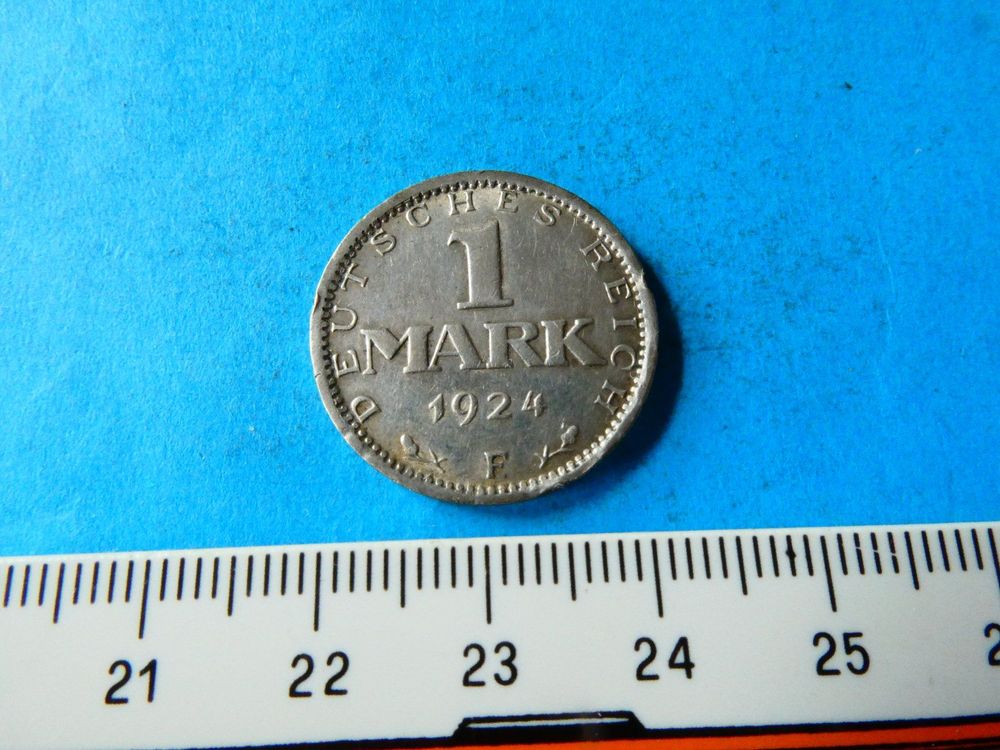 Dt. Reich 1924 F, 1 Mark - Silber (Gebraucht) in Hinterforst für CHF 9 ...