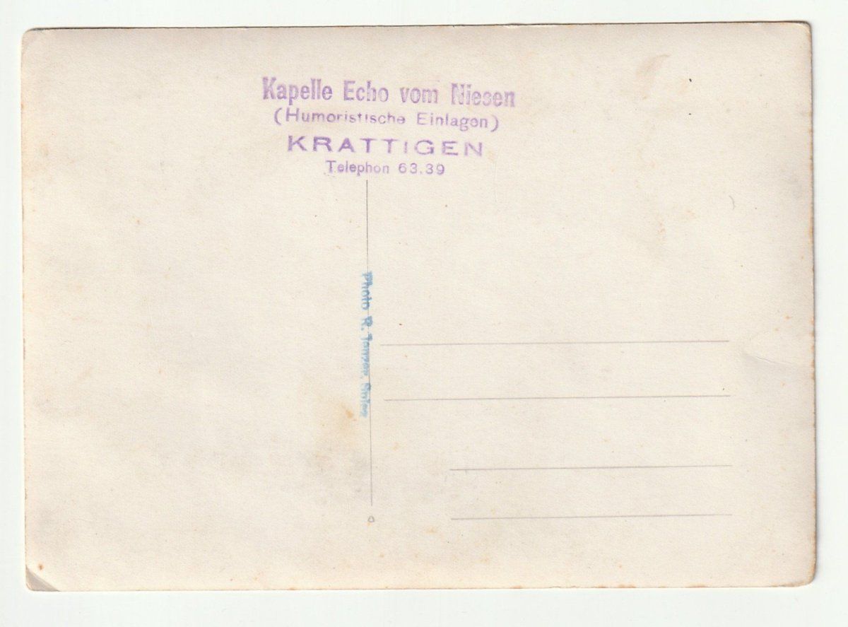Kapelle Echo vom Niesen, Krattingen Musik, Alte Fotografie (Neu (gemäss ...