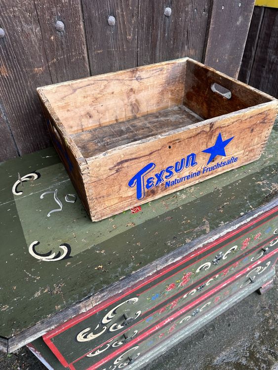 Alte Holzkiste Texsun Fruchtsäfte | Kaufen auf Ricardo