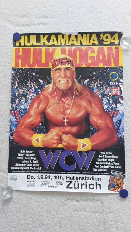 Plakat Hulk Hogan Wrestler 1994 Hallenstadion WCW (Gebraucht) in Zürich ...