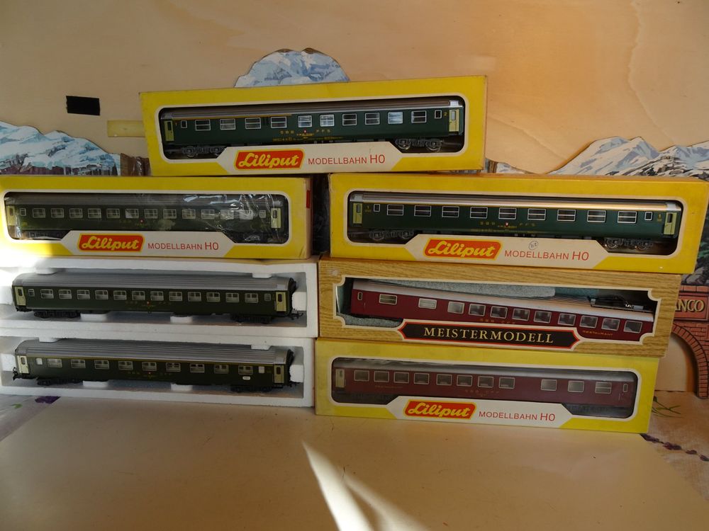 Liliput Mustermodelle 7 SBB Personenwagen H0 GL/int 28 (Gebraucht) in ...