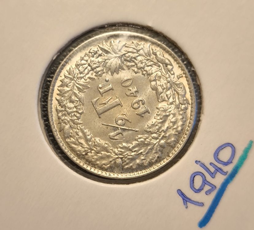 1/2 Franc 1940 (Gebraucht) in Nyon für CHF 12 – mit Lieferung auf ...