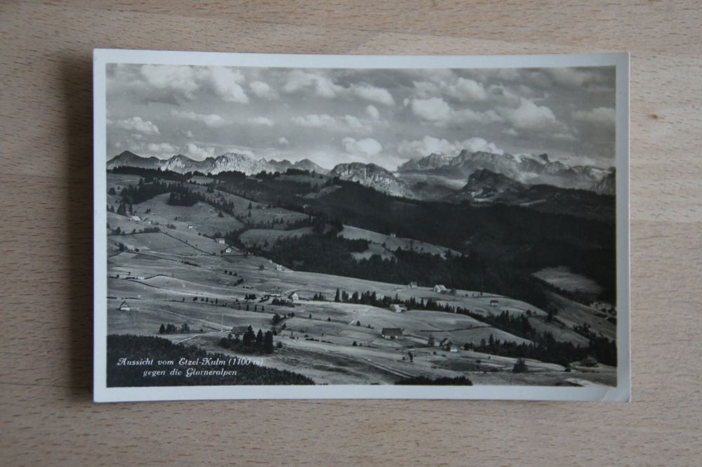 Ansicht vom Etzel-Kulm gegen die Glarneralpen 1930 (Gebraucht) in St. Margrethen SG für CHF 1 ...