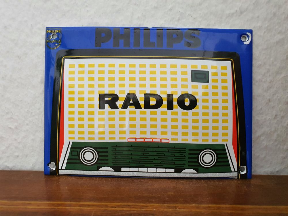 Emailschild Philips Radio Logo Emaille Schild Reklame Retro (Neu ...