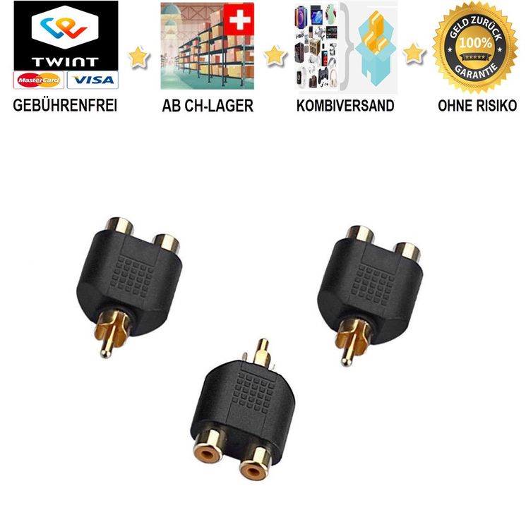 Audio Cinch Y Adapter Verteiler Splitter chinch adapter (Neu und ...