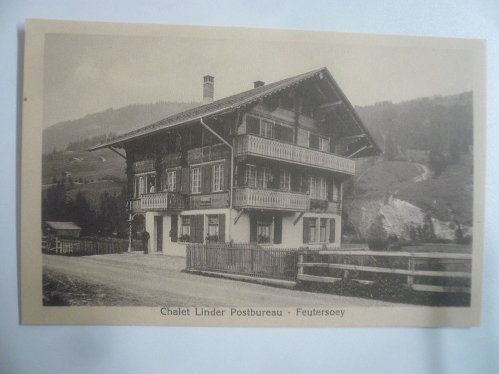 s/w AK FEUTERSOEY, die POST im CHalet LINDER (Gebraucht) in Oberhofen am Thunersee für CHF 8 ...