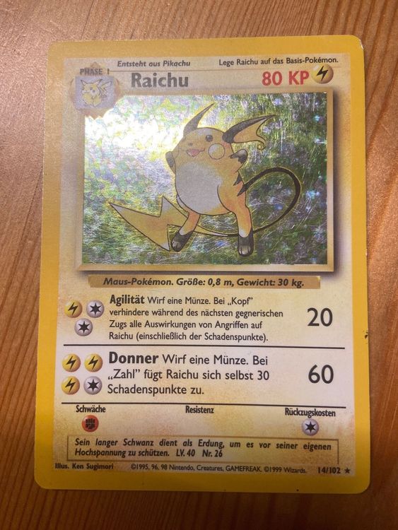 Raichu Pokemon Karte (Gebraucht) in Uznach für CHF 19 – mit Lieferung ...