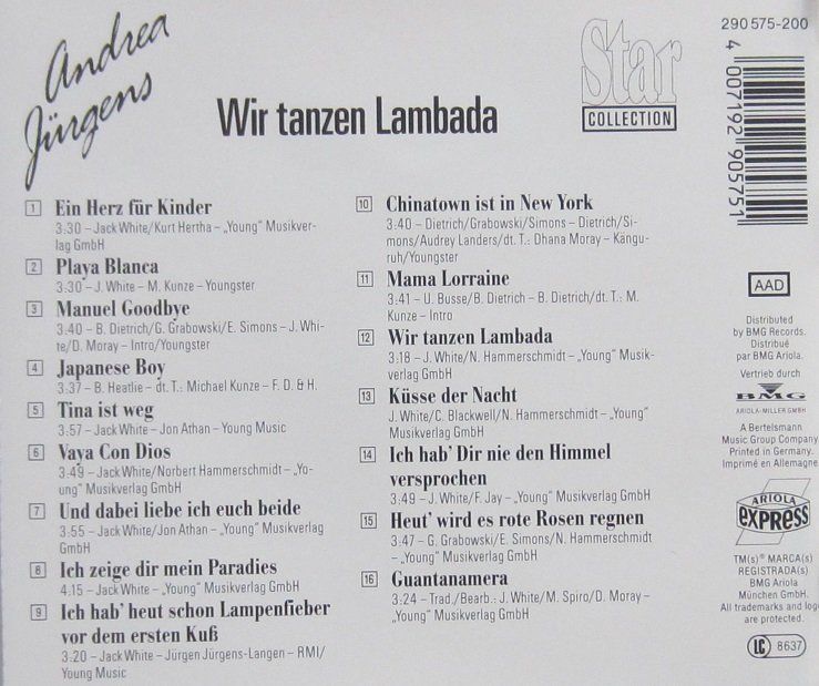 Andrea Jürgens - Wir tanzen Lambada - Star Collection (Gebraucht) in ...