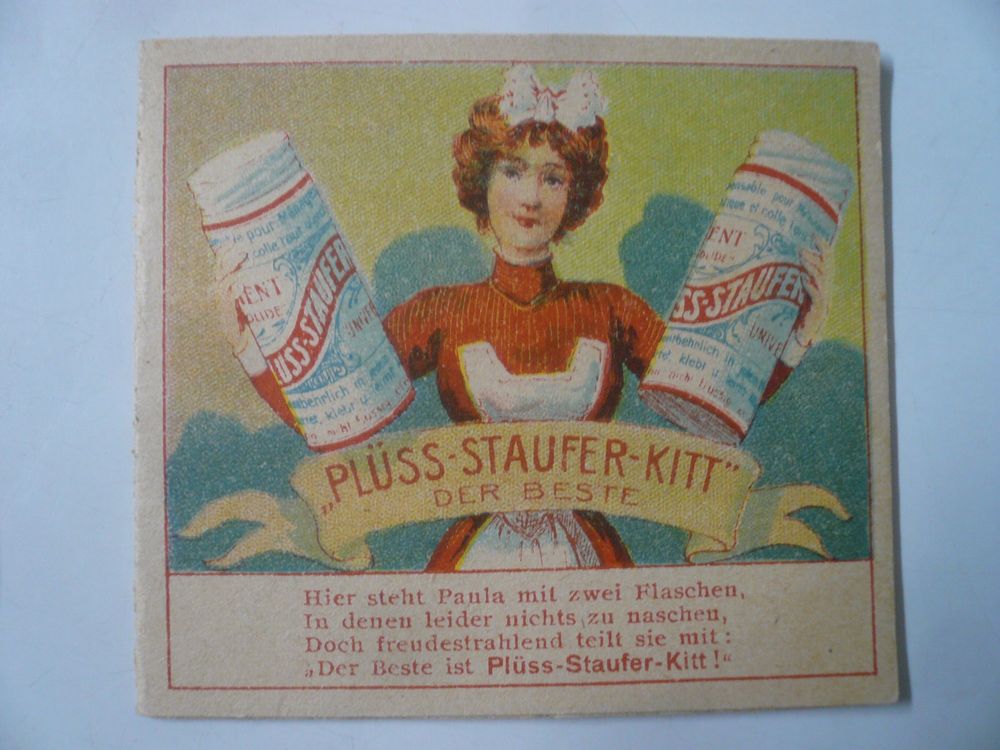 Plüss-STauffer-Kitt, WerbeFlyer um 1880 (Gebraucht) in Oberhofen am ...