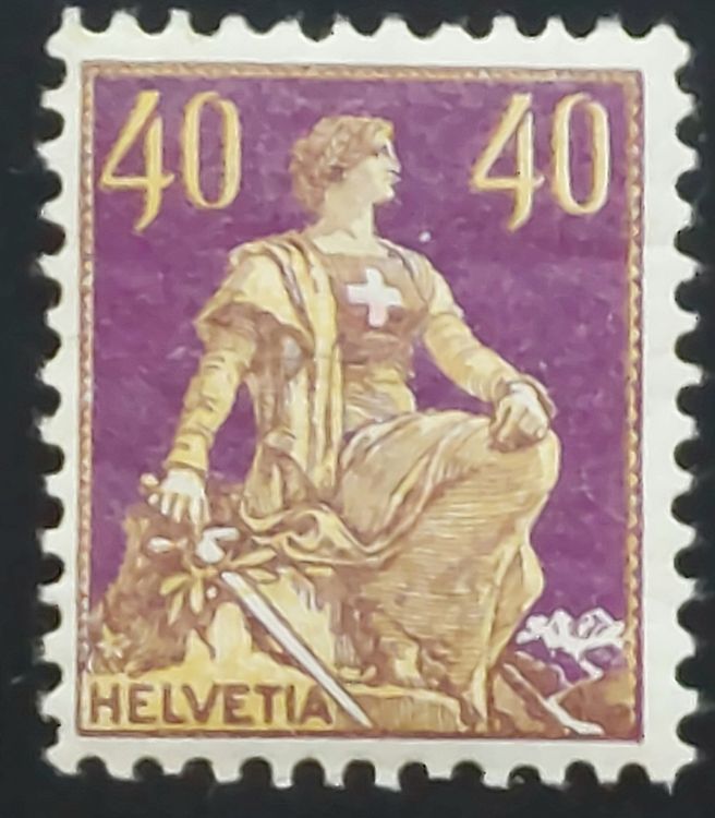 1908 Helvetia mit Schwert 107** postfrisch Kat 35.- (Gebraucht) in Seltisberg für CHF 3.5 – mit ...