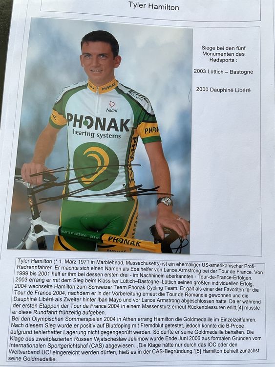 Tyler Hamilton Radrennfahrer Autogramm (Gebraucht) in Olten für CHF 9 ...