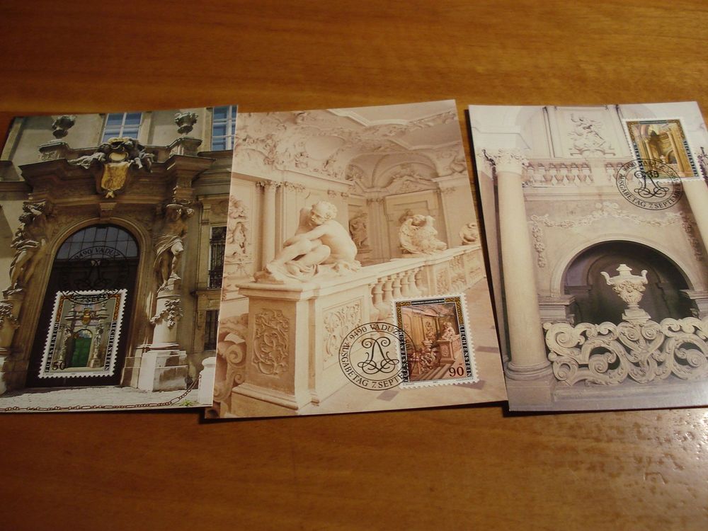 Liechtenstein, 1987, Satz Maximumkarten Stadtpalais Wien (Gebraucht) in Niederwil AG für CHF 1 ...