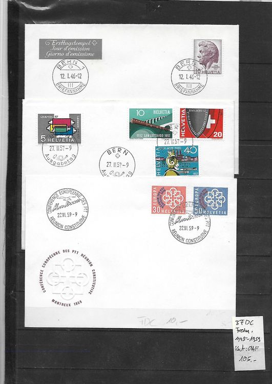 3 Freim. FDC 1945 - 1959 Kat: CHF 105.- | Kaufen auf Ricardo