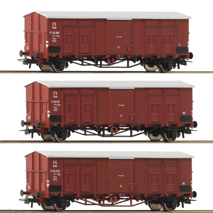 Neuwertig - ROCO 76163 Set Spitzdach Güterwagen FS 3x FF (Neu und originalverpackt) in Chevenez ...