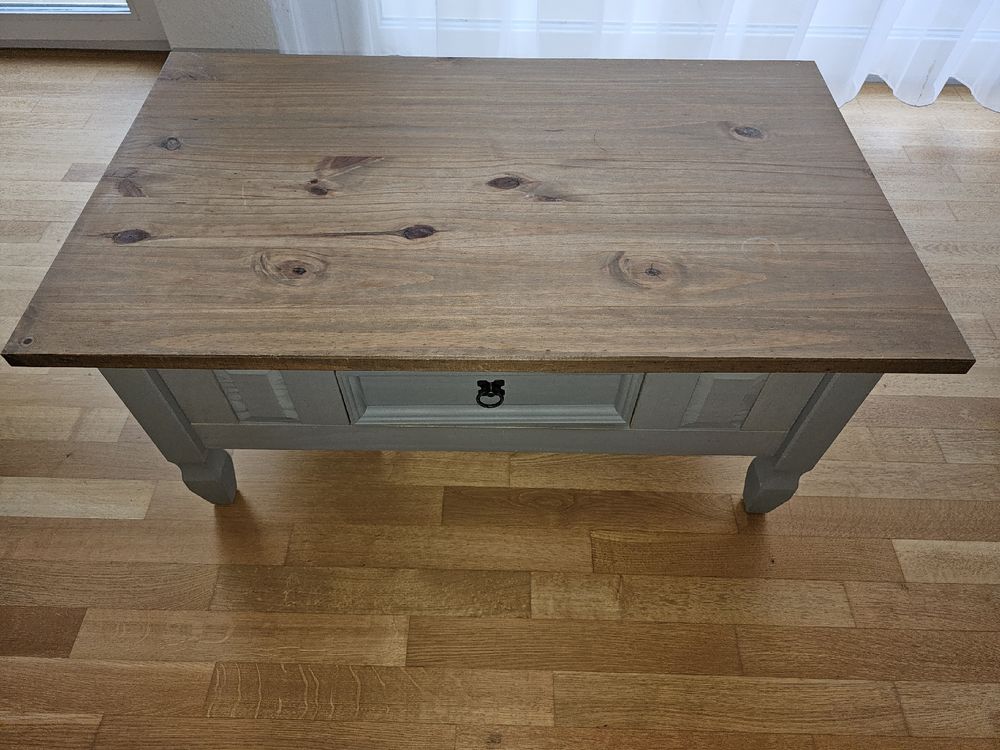 Couchtisch mit Schublade grau/braun Shabby Chic Loo (Gebraucht) in ...