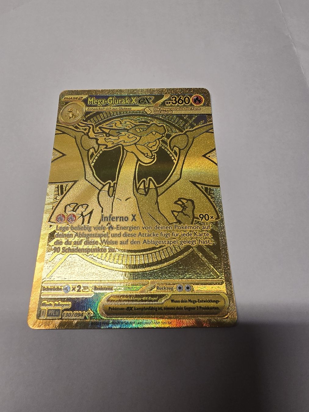 Mega Charizard EX – GOLD FULL ART – PFL 130/094 (Neu (gemäss ...