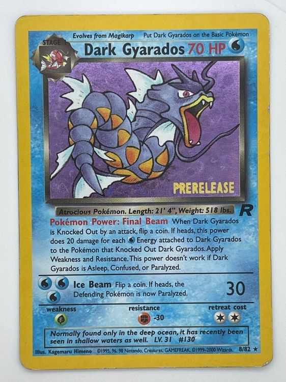 Dark Gyarados 8/82 Holo PRERELEASE Pokémon Team Rocket | Kaufen auf Ricardo
