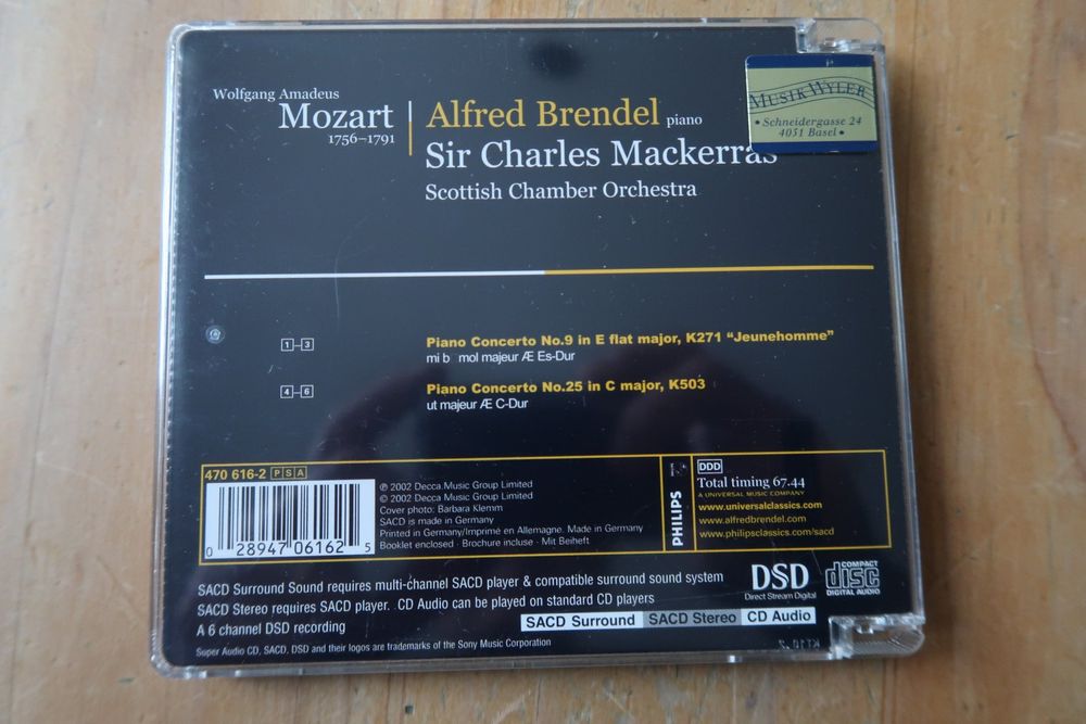 MOZART - ALFRED BRENDEL - SIR CHARLES MACKERRAS - SACD (Gebraucht) in ...