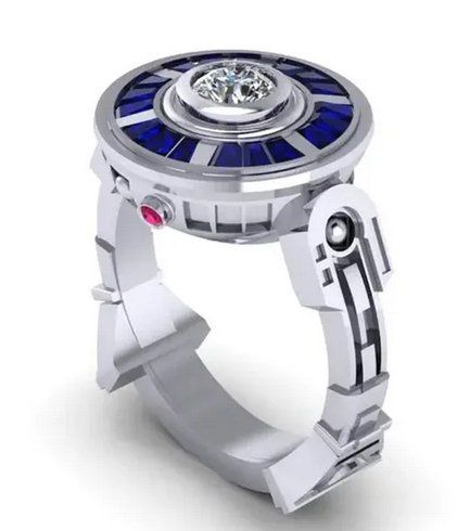 AM LAGER-Roboter-UFO-Ring / bague robot OVNI (Neu und originalverpackt ...