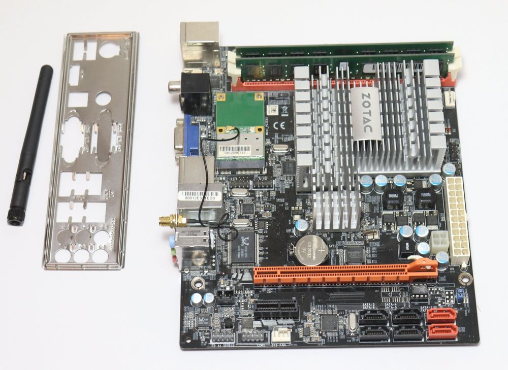 ZOTAC NM10-DTX WiFi Mainboard mit Dualcore CPU und 4GB Ram (Gebraucht ...