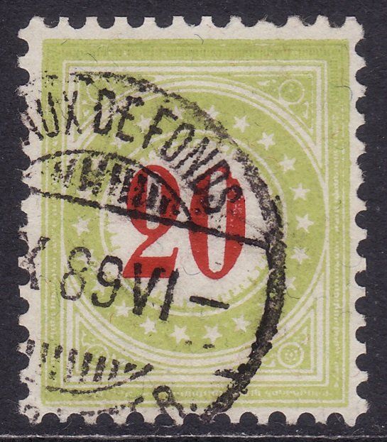 Portomarke ZNr. 19CbIIN Stempel CHAUX DE FONDS (Gebraucht) in Teufenthal AG für CHF 5 – mit ...